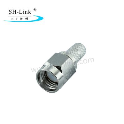 China SMA Male Crimp Solder Connector for RG58 LMR-195 RG142 Cable for sale