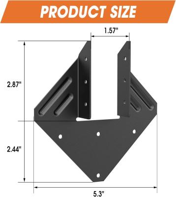 China Clips de gravata do furacão negro cabem 2x4 2x6 Conectores de treliça para raft para conexões de madeira de treliça de vigas de telhado à venda
