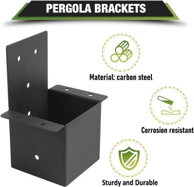 China Pergola Brackets 4x4 Rafter Post Brackets Pergola Kit Gazebo Brackets Wall Mount Bracket Kit For Wood Posts Pergola Post Connector Or Deck Railing for sale