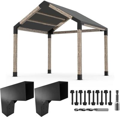 Cina Kit di staffa fai-da-te pergola angolo 15 gradi Kit staffe in legno a 2 vie a 2 vie per legname da 4 &quot;x 4&quot; per il passaggio del pergola esterno pergolato in vendita