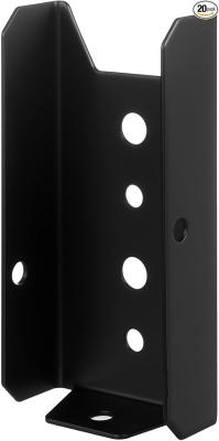China 2x4 Fence Brackets for Wood Rail, 20 Pack Black Deck Railing Brackets for 2” X 4” Wood Post, Thickness 1mm(18 Gauge) Fence Bracket, Screws Not Included for sale