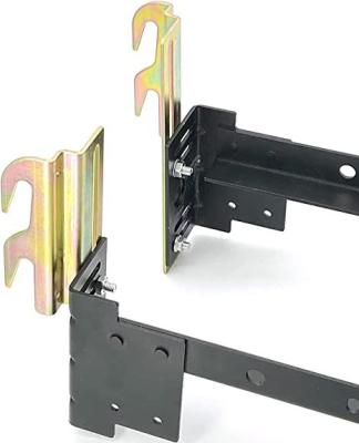 China 711 Bolt-On to Hook-On Bed Frame Conversion Brackets, Bed Frame Hooks, Universal Headboard Brackets, Widened Hole Slot, Height Adjustable, Black for sale