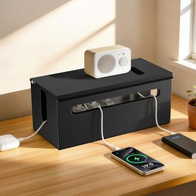 China Home Office Metal Cable Management Box Large Cable Organizer Box Power Strip Box for Electrical Cord Hiding for sale