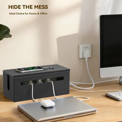 China Cable Management Box Large Cord Organizer Box Hide Power Strip Under Desk TV Computer Wires Cable Organizer for sale