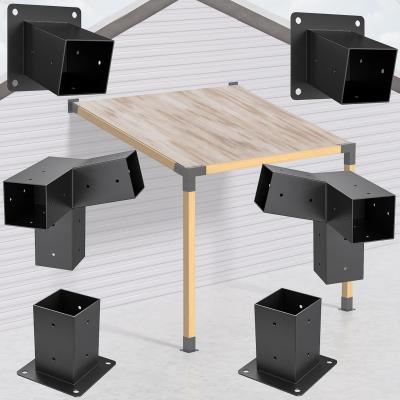 China Roof Wall Mount Pergola Bracket Kit 3 Way DIY Post Base for Gazebo Pergolas for sale