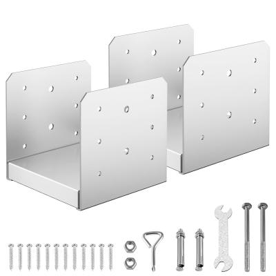 China Post Base 2 Pcs Adjustable Post Anchor Bracket Post Base Stainless Steel Concrete Post Anchor For Pavilion Deck Railing Support Decorative Anchor Plate for sale