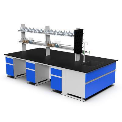 China C Frame Lab Work Bench All Steel Lab Island Table Customized With Reagent Racks for sale