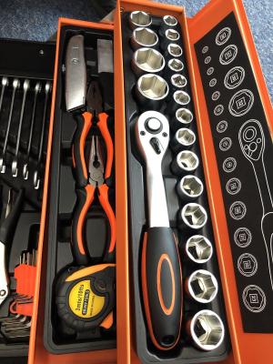 Cina Tre strati della famiglia multifunzionale d'acciaio portatile della cassetta portautensili dell'hardware di stoccaggio della scatola della borsa degli arnesi piegante di riparazione automatica in vendita