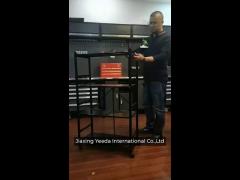 black 4 layer folding mobile steel shelving unit paint spraying