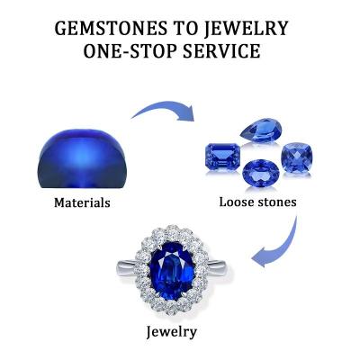 Cina Lab Grown Blue Sapphire Gemstones In Various Shapes And Sizes for jewelry in vendita