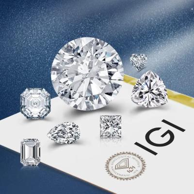 Cina 0.5ct 1ct 1.5ct 2ct 3ct White Loose Moissanite Diamond HPHT CVD Lab Grown Diamond in vendita