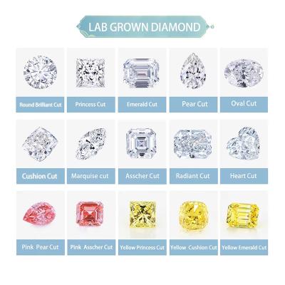 Cina 0.5ct 1ct 1.5ct 2ct 3ct White Loose Moissanite Diamond HPHT CVD Lab Grown Diamond in vendita