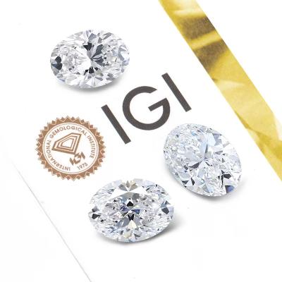 Cina Big Size 5ct Oval Cut CVD E F VS1 VS2 IGI Lab Grown Loose Diamonds Wholesale in vendita