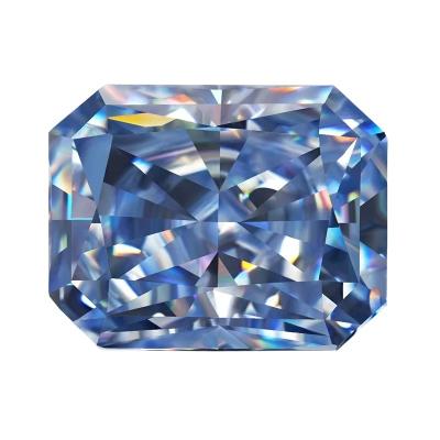China VVS 1ct Crushed Ice Radiant Cut Loose Moissanite Diamond Blue Melee Moissanite Te koop
