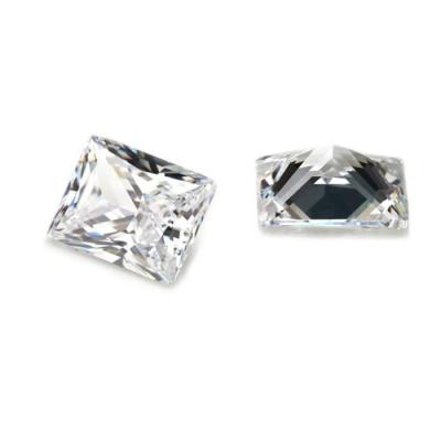 Cina Fabbrica all'ingrosso Gemstone colore Moissanite rettangolo 3A 5A Libero Cubico Zirconia pietre 4ct Per Moissanite Anello in vendita