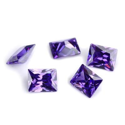 Cina Fabbrica all'ingrosso Gemstone colore Moissanite rettangolo 3A 5A Libero Cubico Zirconia pietre 4ct Per Moissanite Anello in vendita
