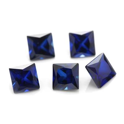 Cina Gemme sintetiche 34# Zaffiro Quadrato 1.5x1.5mm-10x10mm Corindone Gemma libera per anelli vvs moissanite pendente personalizzato in vendita
