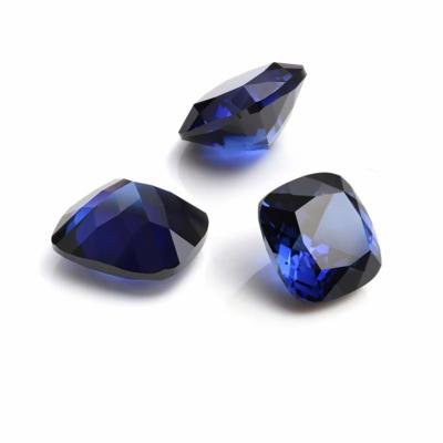 Cina Unico Moissanite Sapphire Stone Cushion Cut 34# Blu Corindone Pietra preziosa libera per la realizzazione di gioielli in vendita