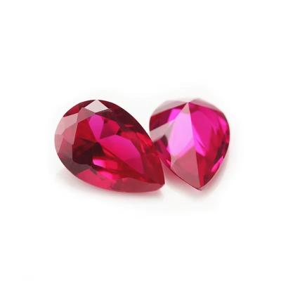 Cina Rubino di stile vintage Moissanite corindone sintetico forma di pera 2x3 mm a 10x14 mm pietra preziosa libera per la produzione di gioielli in vendita