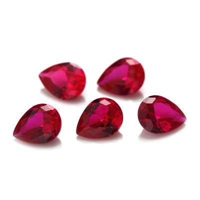 Cina Rubino di stile vintage Moissanite corindone sintetico forma di pera 2x3 mm a 10x14 mm pietra preziosa libera per la produzione di gioielli in vendita