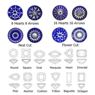 Cina Gems Loose Gemstone Heart Cut 3x3mm To 10x10mm 33# 34# Blue Sapphire Pietre sintetiche in vendita