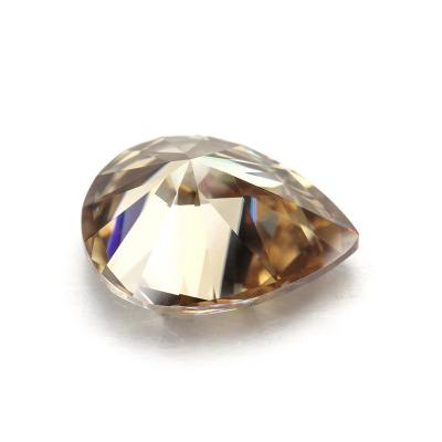 Cina Moissanite sintetica di corindone Diamante giallo chiaro Champagne pera Moissanite sciolta in vendita