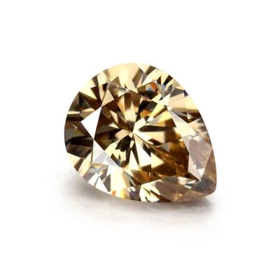 Cina Moissanite sintetica di corindone Diamante giallo chiaro Champagne pera Moissanite sciolta in vendita