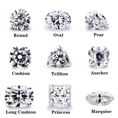 China Melee Moissanite Diamante por quilate Cortado redondo DEF Tamaño pequeño Moissanite VVS1 Diamante cultivado en laboratorio Piedra preciosa Forma cuadrada en venta