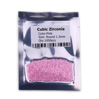 Cina 3A Color rosa di qualità ingrosso pietre preziose sciolte Forma rotonda 2mm 3mm Zirconia cubica sintetica Moissanite personalizzata per ciondolo in vendita