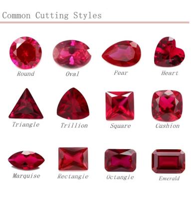 Cina Princess Square Cut Rubino sintetico 5# Corindone Pietra preziosa Moissanite per anelli di fidanzamento in vendita