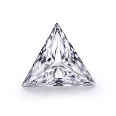 China D Kleurloze synthetische moissanite driehoekige snij VVS1 losse moissanite diamant 5 karaat ring Te koop