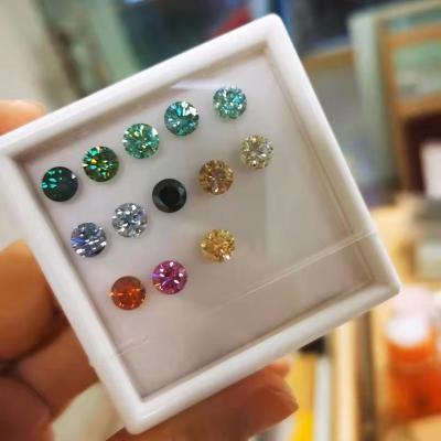 China GRA-certificaat 1ct Rond gesneden 6,5 mm VVS1 losse Moissanite Diamant in Wit Roze Geel Champagne Blauw Groen voor sieraden Te koop