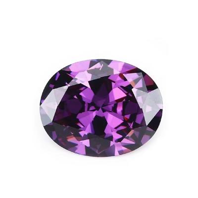 Cina 8x6mm Gemma libera Taglio a macchina europeo Ametista Colore Forma ovale Circonia cubica sintetica Nera in vendita