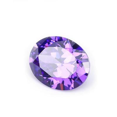 Cina 8x6mm Gemma libera Taglio a macchina europeo Ametista Colore Forma ovale Circonia cubica sintetica Nera in vendita