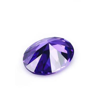 Cina 8x6mm Gemma libera Taglio a macchina europeo Ametista Colore Forma ovale Circonia cubica sintetica Nera in vendita