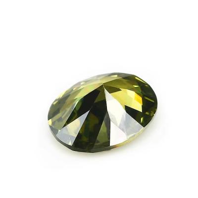 Cina orecchini di moissanite gemme rosa peridoto granato giallo cz pietre forma ovale 12x10mm zirconia cubica sintetica per anello in vendita