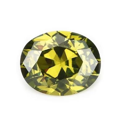 Cina orecchini di moissanite gemme rosa peridoto granato giallo cz pietre forma ovale 12x10mm zirconia cubica sintetica per anello in vendita