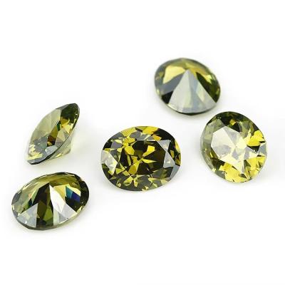 Cina orecchini di moissanite gemme rosa peridoto granato giallo cz pietre forma ovale 12x10mm zirconia cubica sintetica per anello in vendita