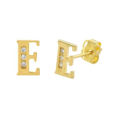 Cina Stivali di moda orecchini iniziali in argento sterling personalizzare gioielli 18K oro placcato orecchini di lettere di moda in vendita