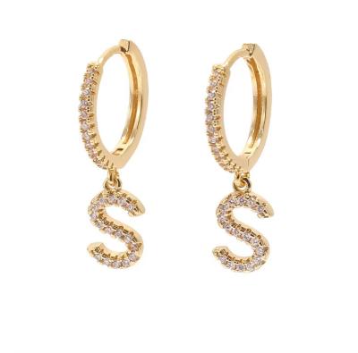 Stivali di moda orecchini iniziali in argento sterling personalizzare gioielli 18K oro placcato orecchini di lettere di moda