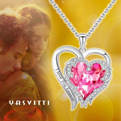 Cina SGS Crystal Heart Pendant d'avanguardia della collana del pendente del cuore di amore 0.22oz di 0.9x1.18in in vendita