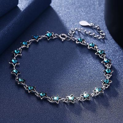 Cina ODM di Crystal Bracelet dell'argento di 21.7cm 0.22oz Sterling Silver Slider Bracelets Fiance in vendita