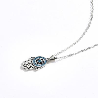 Cina collana del pendente della mano di 14.5x11mm 220mg Sterling Silver Jewelry Necklaces Turkish 48cm in vendita