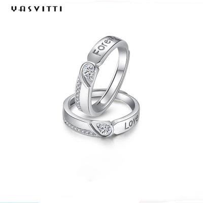 China Hypoallergenic Zircon Diamond Ring 0.21cm 1.9g-Paartrouwring Te koop