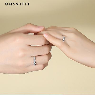 China Hypoallergenic Zircon Diamond Ring 0.21cm 1.9g-Paartrouwring Te koop