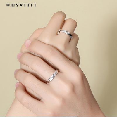 China Hypoallergenic Zircon Diamond Ring 0.21cm 1.9g-Paartrouwring Te koop