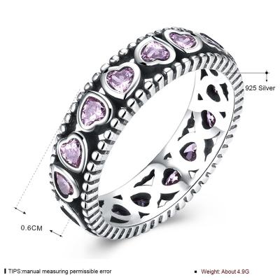 China Bedekt het de Kroon Roze Hart van nukkige Koninginnen de Ring van Dames diamant-Encrusted van Diamond Ring S925 Te koop