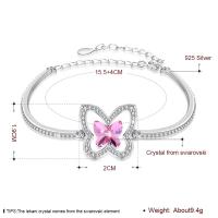 China Butterfly Sterling Silver Slider Bracelets for sale