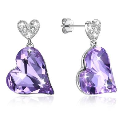Cina 0.98x0.55in Sterling Silver Heart Earrings in vendita