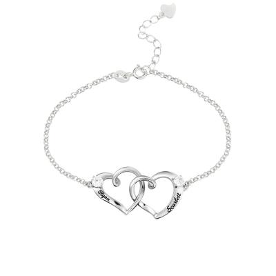 China 1.9X1.7cm 0.35oz Dubbele van de de Armband unisex- Gegraveerde Naam van de Hartenkel de Armbandodm Te koop